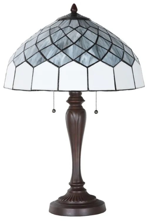 Stolní lampa Tiffany Krisoijn šedá v art deco stylu – 40x58 cm