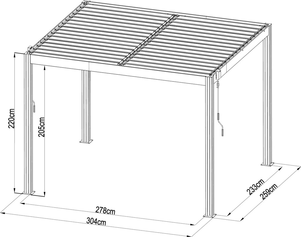 LANIT PLAST, s.r.o. hliníková bioklimatická pergola LANITPLAST BASIC 3x2,5 m LG4288