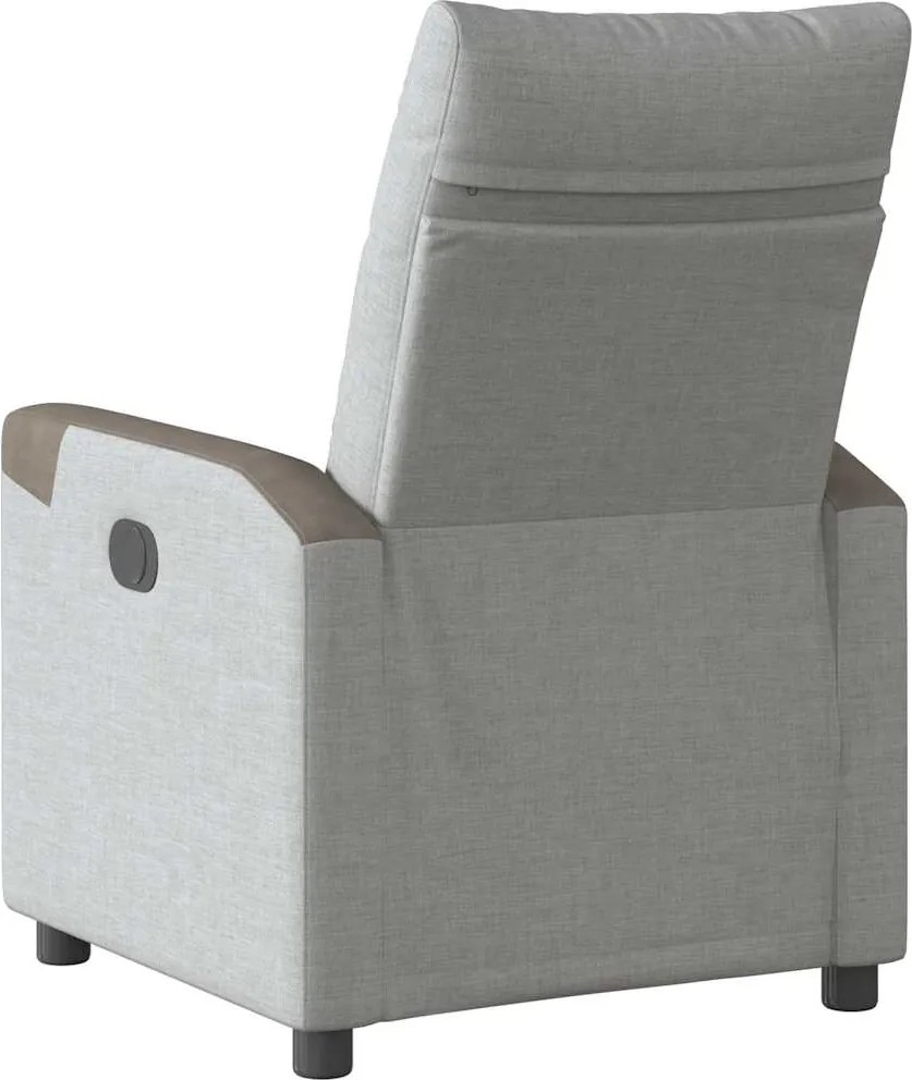 Elektrické polohovací křeslo obláčkově šedé textil 3324079