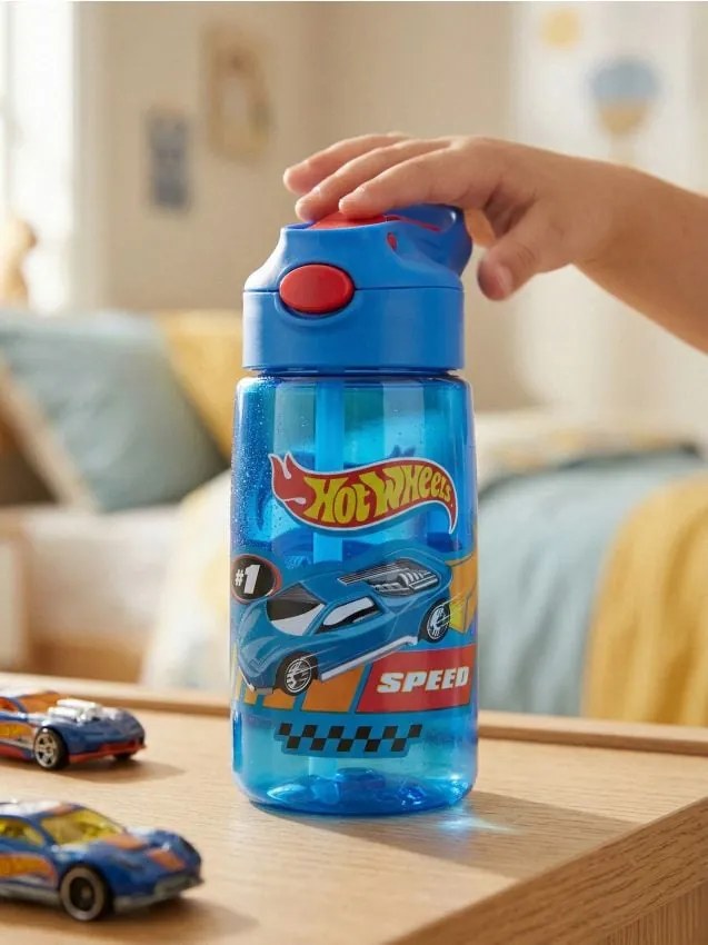Sinsay - Láhev na pití s držadlem a brčkem Hot Wheels - vícebarevná