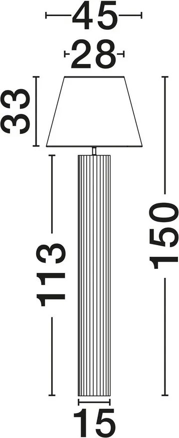 Bílá/krémová kamenná stojací lampa (výška 150 cm) Bacoo – Nova Luce