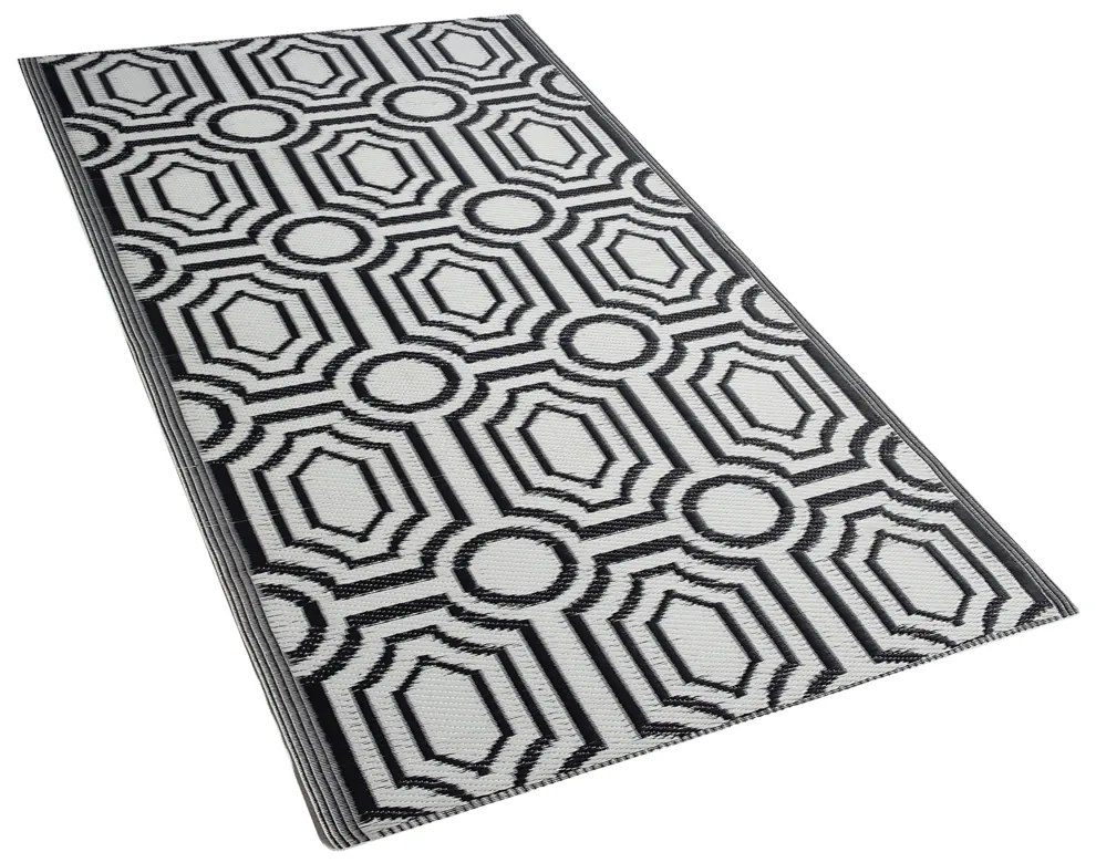 Oboustranný venkovní koberec, černý, 90x180 cm, BIDAR