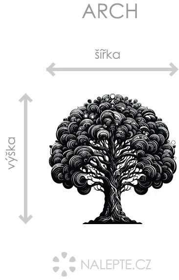 Magický strom textilní přelepitelná samolepka na zeď arch 74 x 75 cm