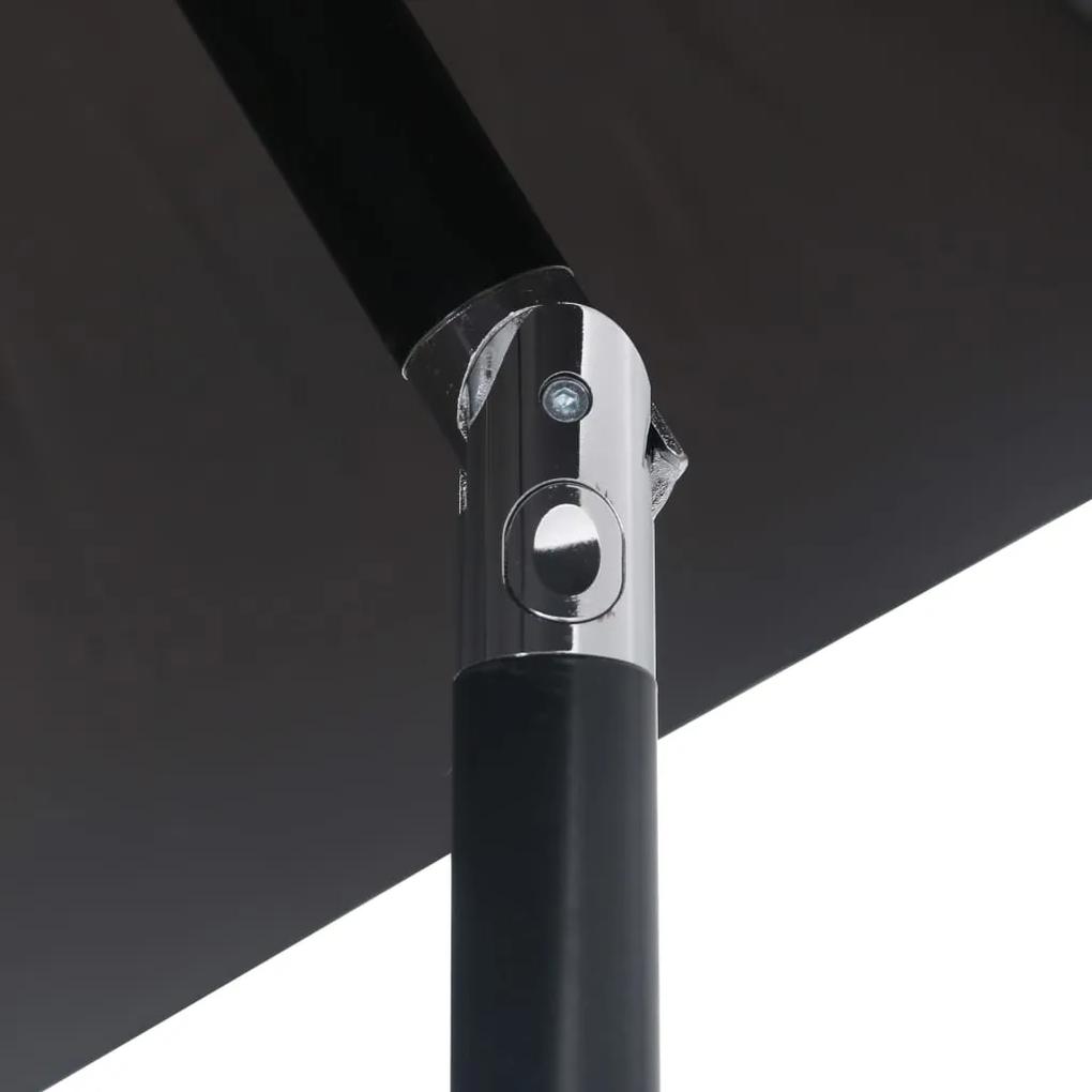 Zahradní slunečník Yankees s kovovou tyčí - černý | 300x200 cm