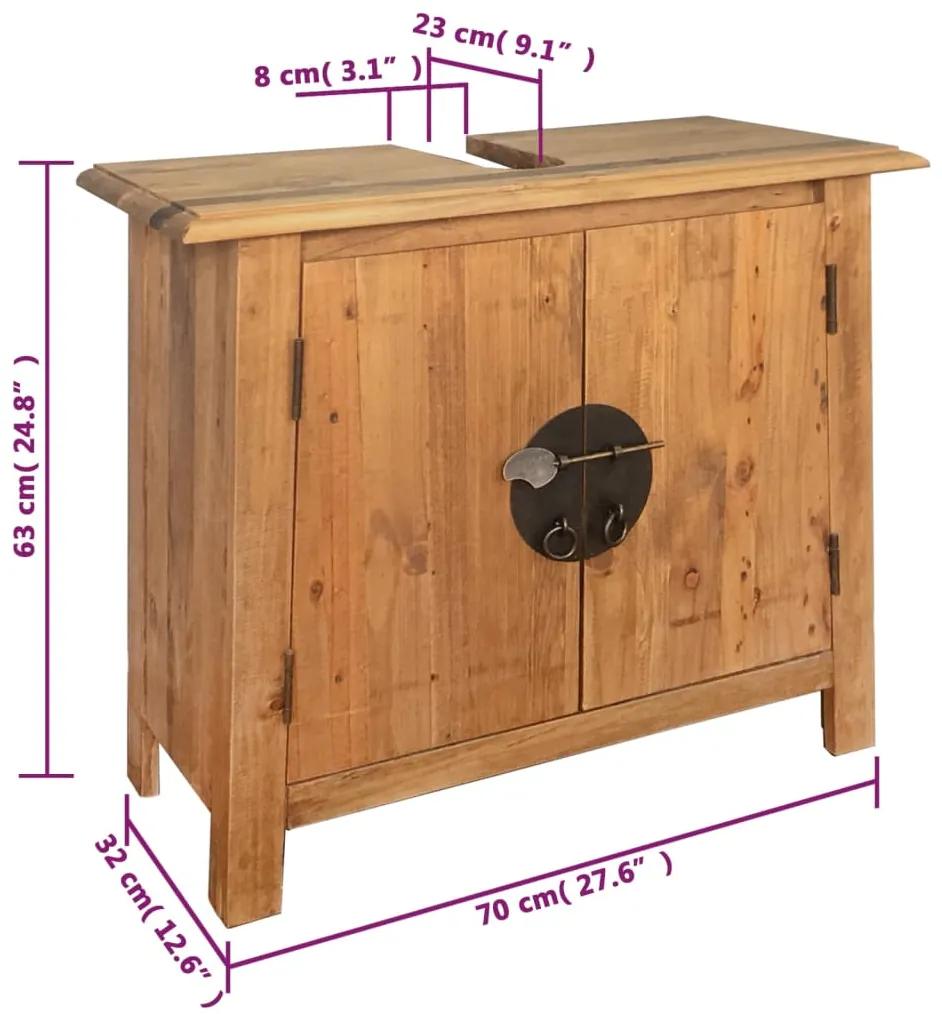 Koupelnová skříňka pod umyvadlo masivní borové dřevo 70x32x63cm - Default Title