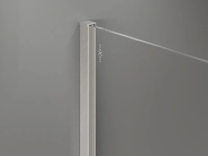 Mexen, Mexen Kioto-X sprchová stěna 50 x 200 cm, grafit 10 mm, matný nikl - 800-050-101-97-40-X
