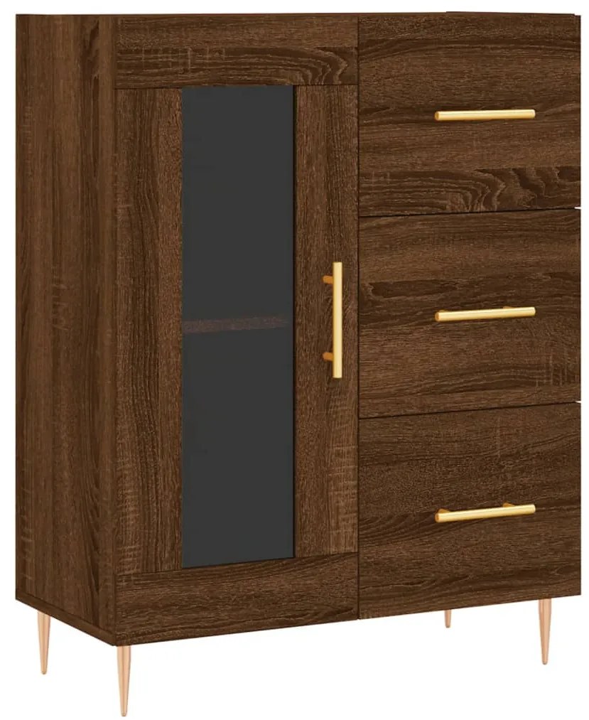 Skříň highboard hnědý dub 69,5 x 34 x 180 cm kompozitní dřevo - Default Title