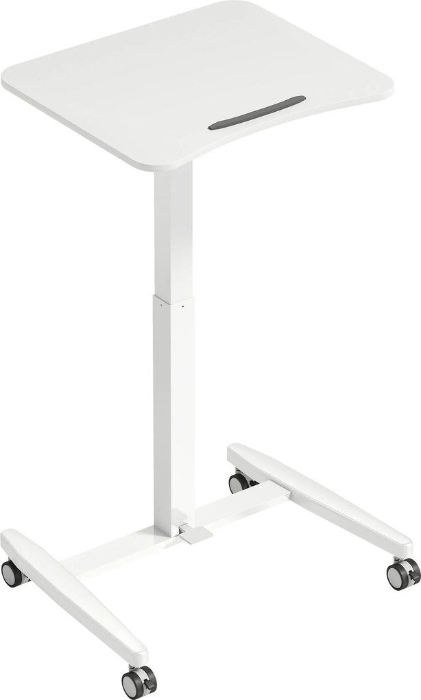 HOMCOM výškově nastavitelný stojací stůl 75–114 cm — mobilní stolík na notebook s naklápěcí deskou, bezpečnostní zarážkou, ocelovým rámem, pneumatick…