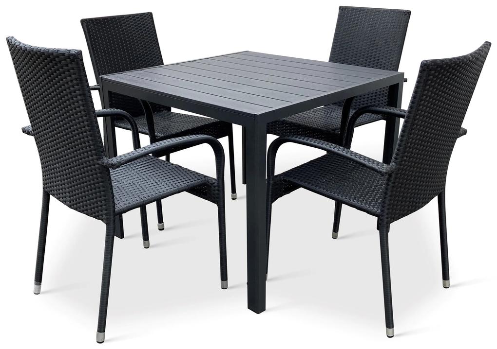 Nábytek Texim Ratanový nábytek - stůl Viking M + 4x židle PARIS