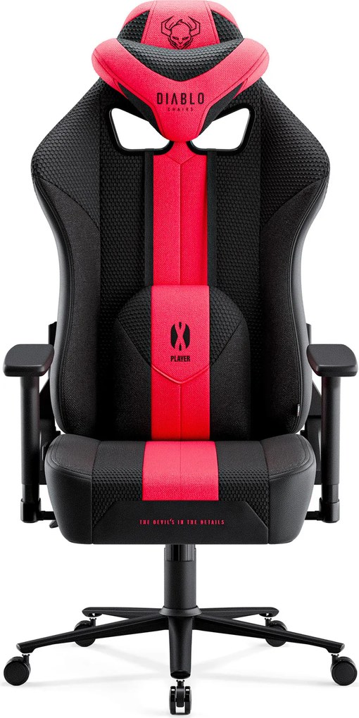Látková herní židle King Size, karmínový-antracitový: Diablo X-Player 2.0