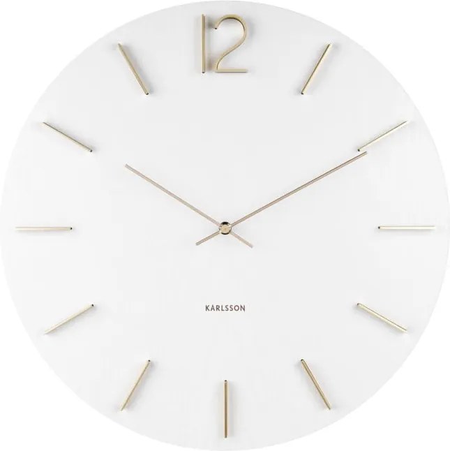 Bílé nástěnné hodiny Karlsson Meek, ⌀ 50 cm