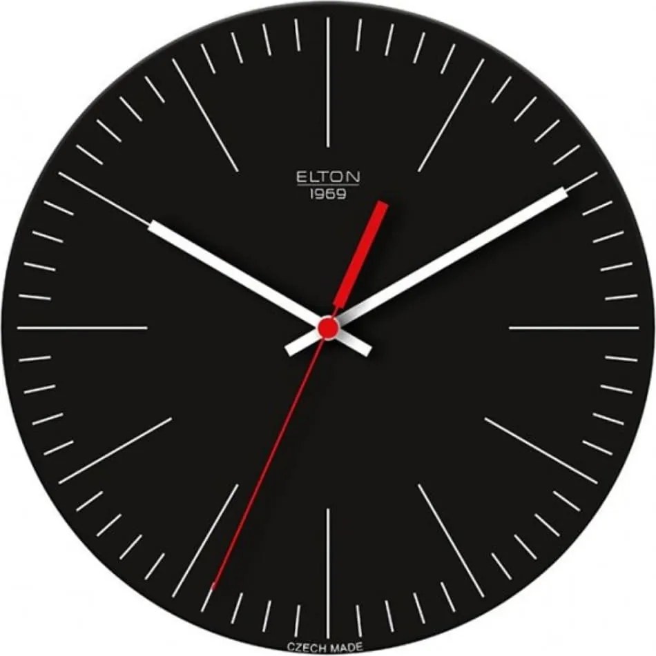 ELTON Skleněné nástěnné hodiny Elton Empathy – černé E19.4730.90.006954