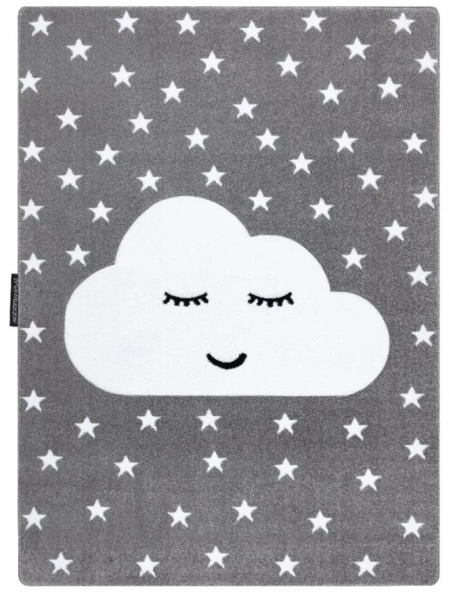 Hans Home | Dětský kusový koberec Petit Cloud stars grey - 120x170