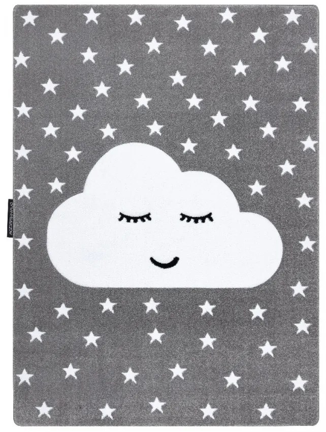 Hans Home | Dětský kusový koberec Petit Cloud stars grey - 140x190