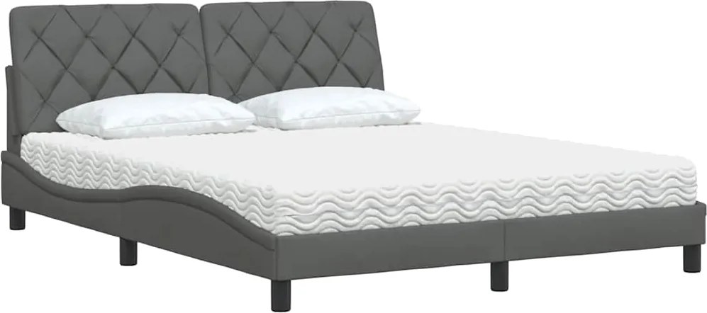Postel s matrací tmavě šedá 160 x 200 cm textil 3310749