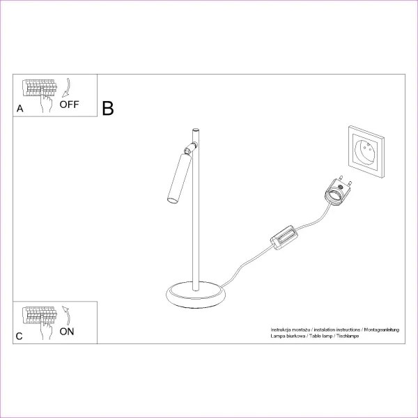 Sollux SL.1469 - Stolní lampa PASTELO 1xG9/8W/230V černá
