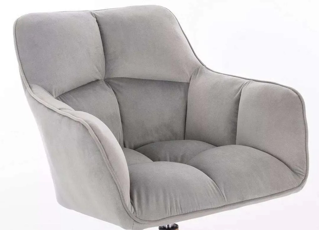 LuxuryForm DESIGN Otočné křeslo AMALFI VELUR na stříbrné podstavě s kolečky - světle šedé
