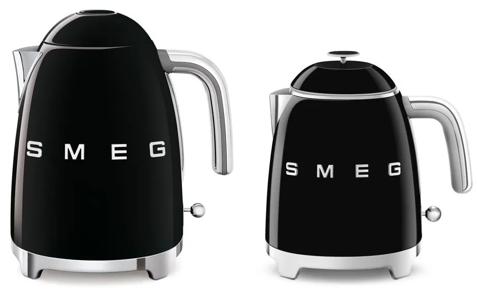 Černá rychlovarná konvice z nerezové oceli 800 ml Retro Style – SMEG