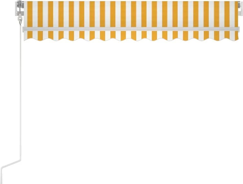 vidaXL Automatická zatahovací markýza 300 x 250 cm [3068868] Barva: Žluto-bílá