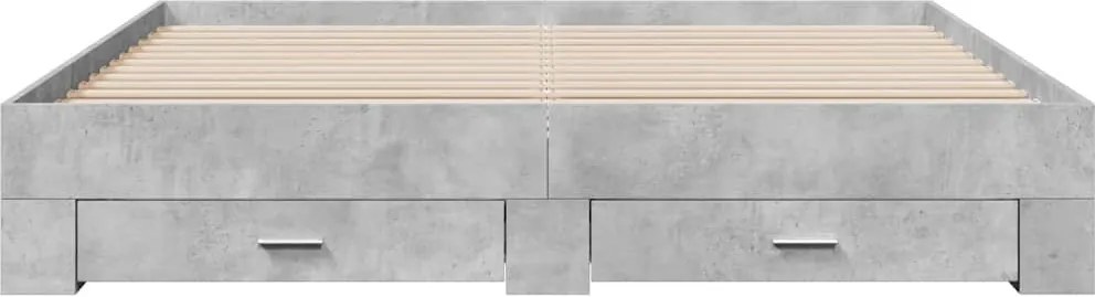 Rám postele se zásuvkami betonově šedý 180 x 200 cm kompozit 3280366