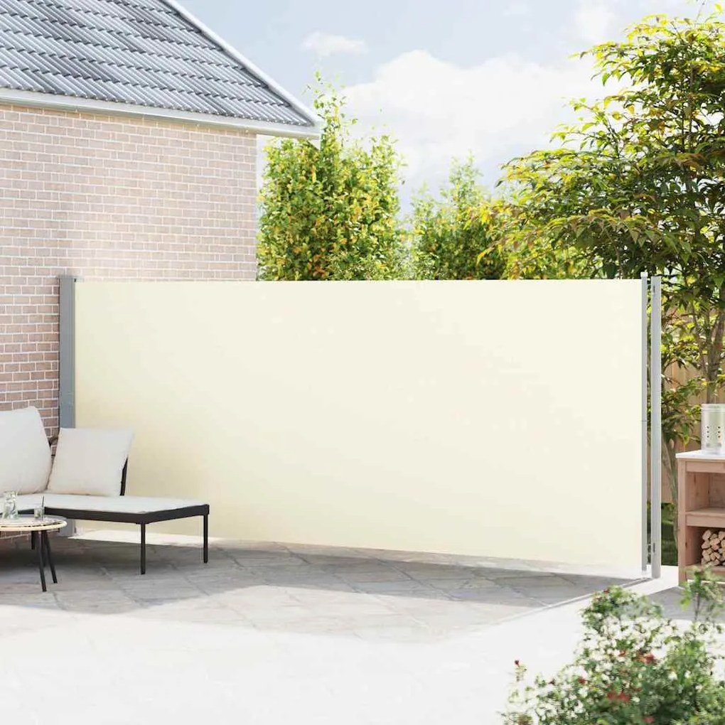 Zatahovací boční markýza 180 x 614 cm krémová 317965