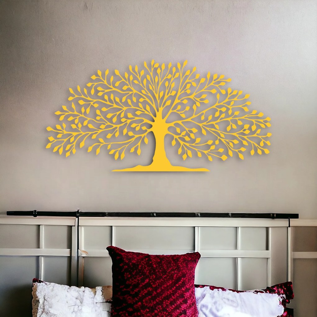 Strom života 9 - kovový obraz na zeď Velikost: 125cm, Barva: Yellow