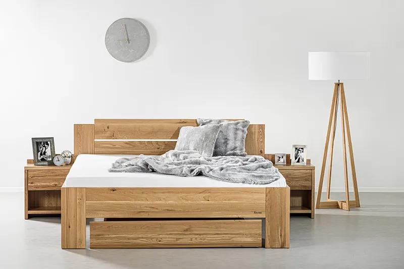 Ahorn Grado postel - dub divoký průběžný Moření: Transparentní lak, Rozměr: 160 x 200 cm