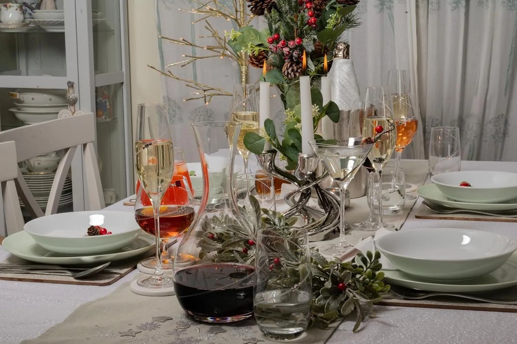 Dekorant Sklenice na červené víno k výročí svatby s kamínky Swarovski 470 ml 2KS VARIANTA 1