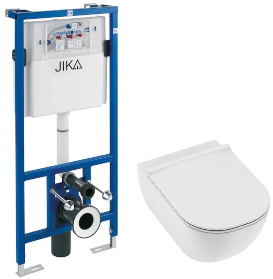Jika Mio-N - Set předstěnové instalace a závěsného klozetu, Rimless, DualFlush, bílá H6007140000002