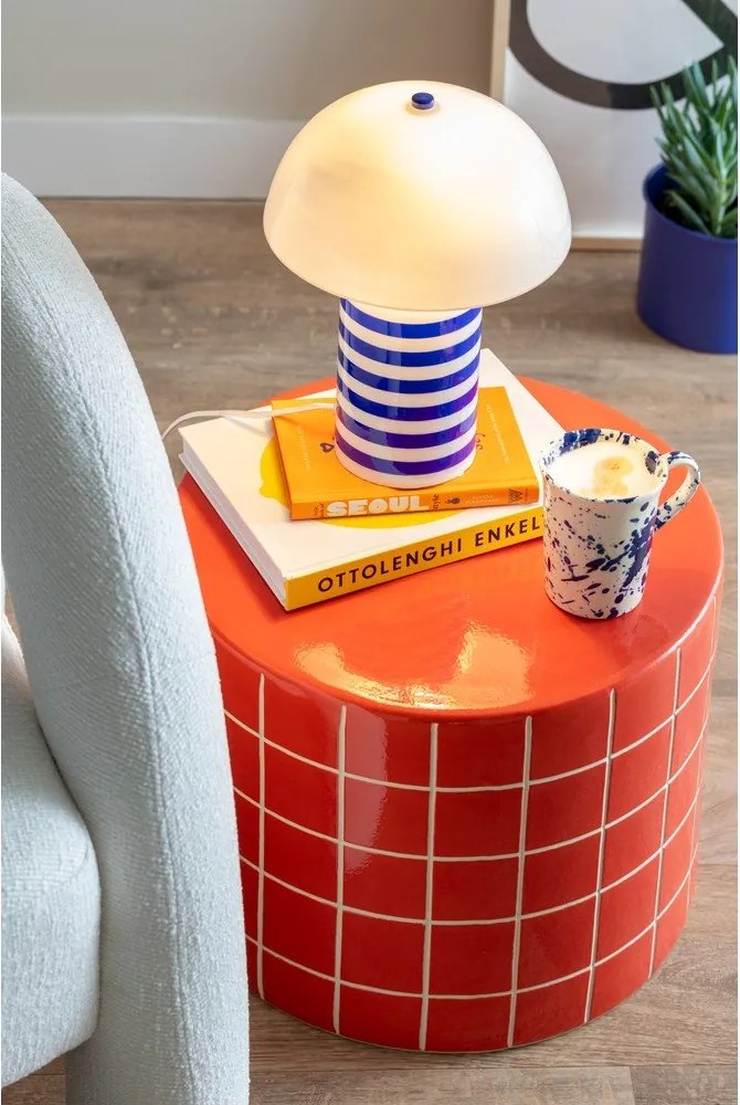 Keramický kulatý odkládací stolek ø 42 cm Retro Tiles – Leitmotiv