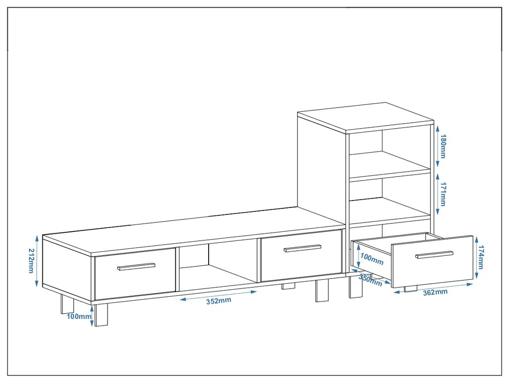Vomaks unit, s.r.o. Televizní stolek MONREAL Barva: bílá