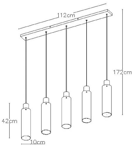 Lucide 74404/05/65 - Lustr na lanku ORLANDO 5xE27/40W/230V