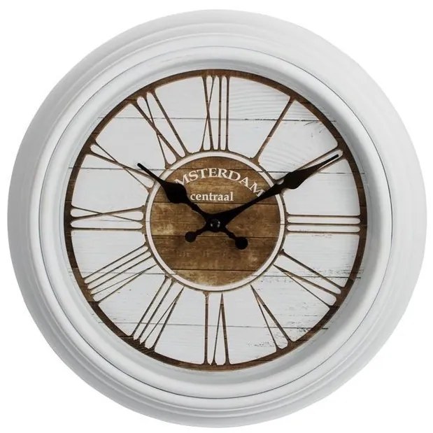 Bílé nástěnné hodiny Amsterdam - Ø30 *3,5cm