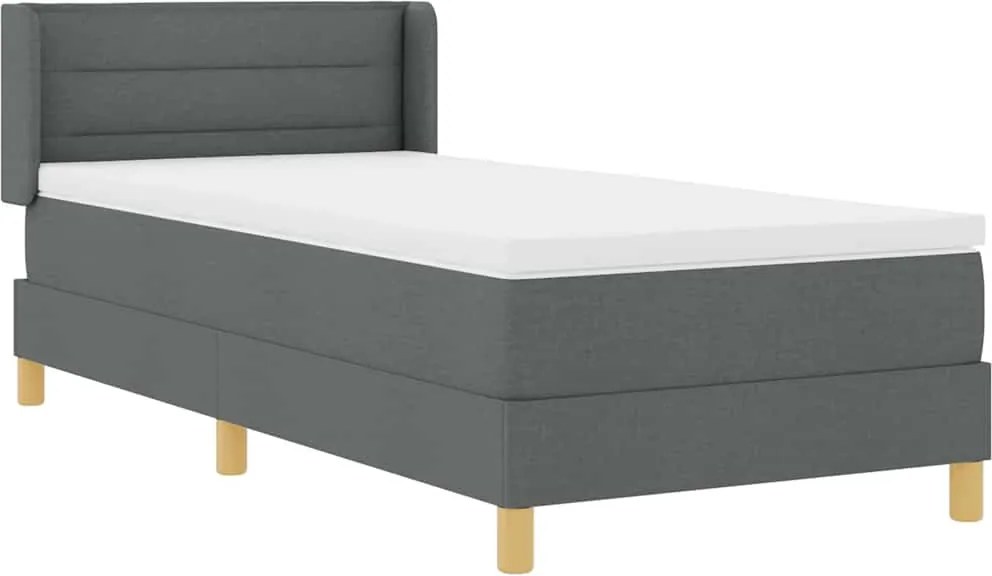 Postel s boxspringem s matrací Tmavě šedá 200 x 80 cm textil 3341196