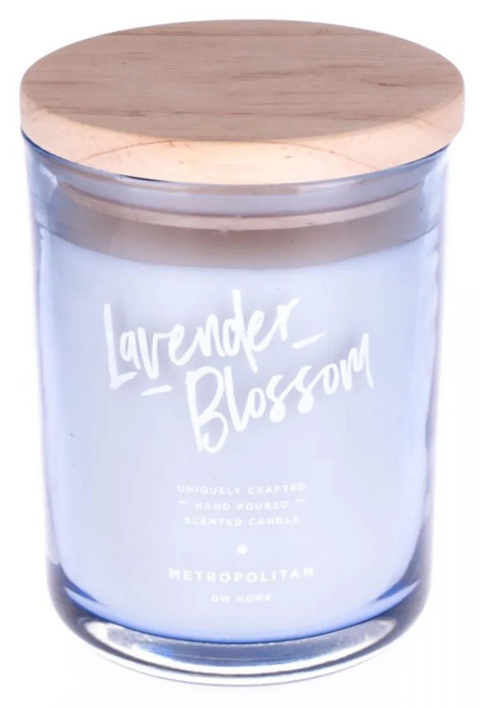 dw HOME Mini vonná svíčka Lavender Blossom - 105gr, modrá barva, sklo, dřevo