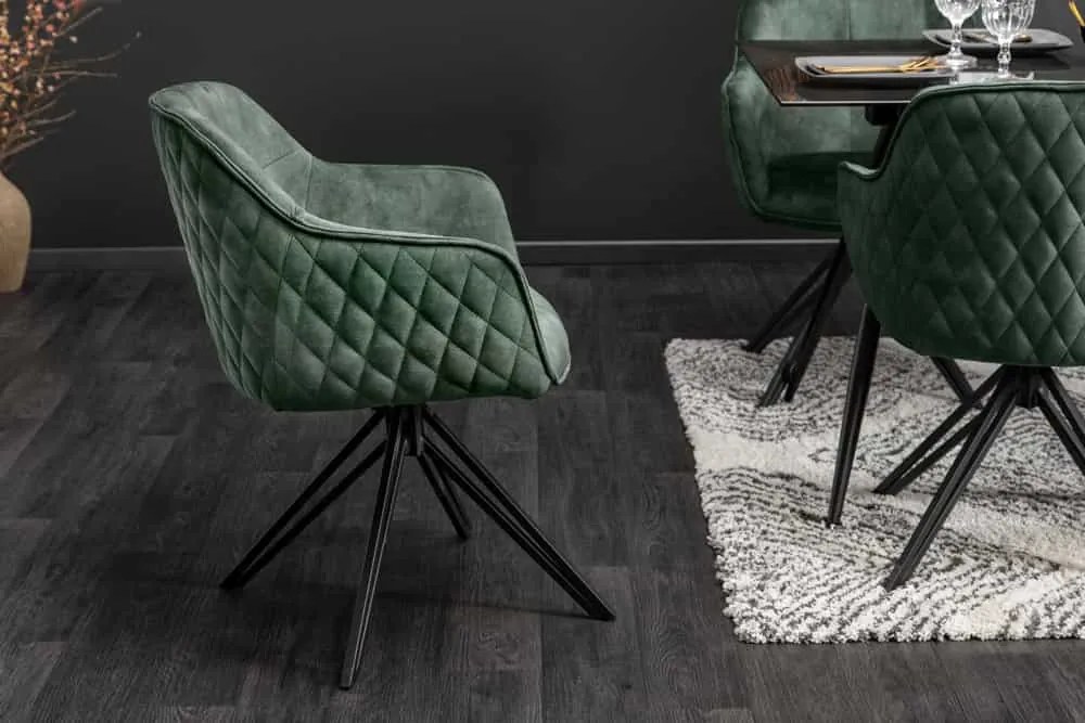 Designová židle Natasha tmavě zelený samet