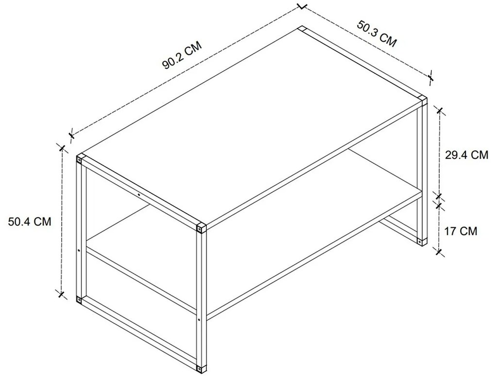 Konferenční stolek MAYER 90 antracit/černá