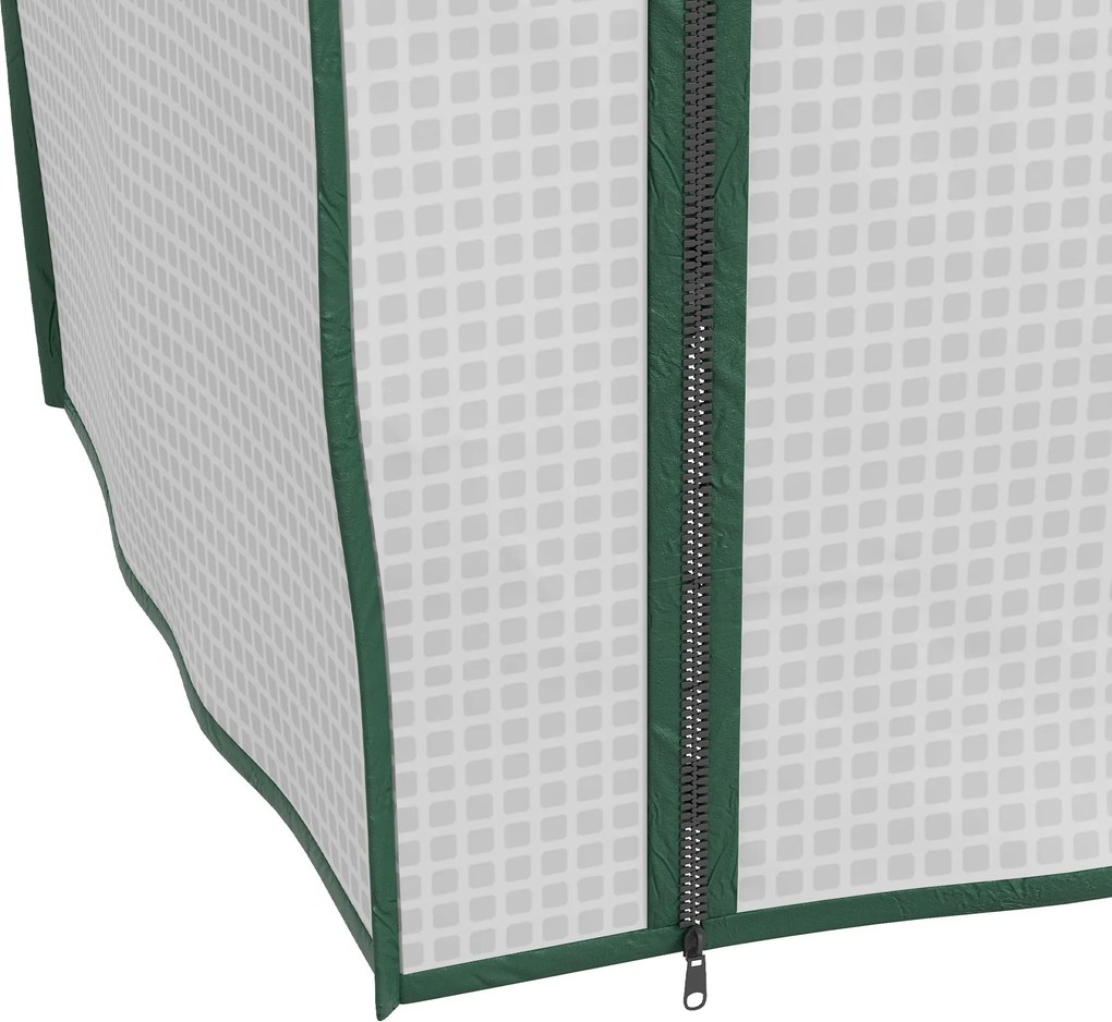 Outsunny 3-úrovňový zahradní skleník s terasou se 3 policemi a 1 zipovým dveřmi pro pěstování rostlin, květin a zeleniny 59x39x127 cm Bílý