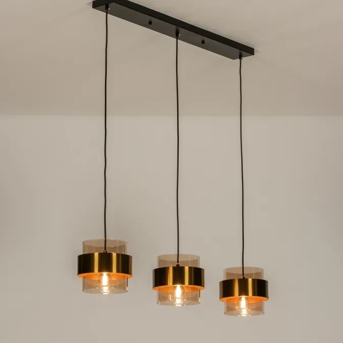 Závěsné svítidlo nad stůl Retro 70er Trio Line Champagne