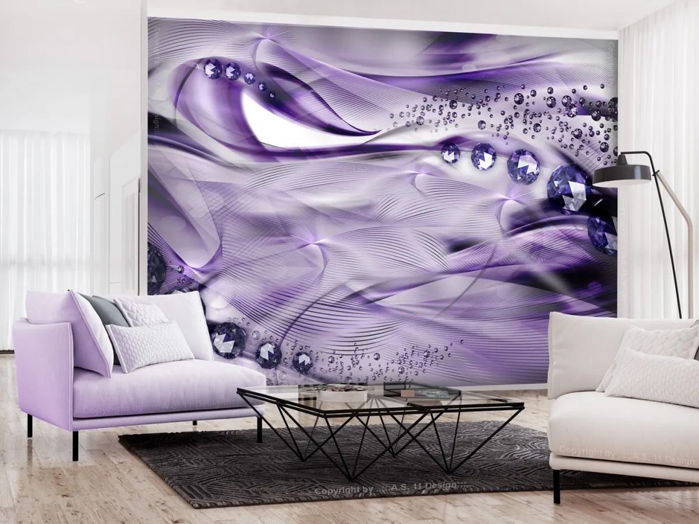 Tapeta Fialové krystaly (200x140 cm) - Murando DeLuxe