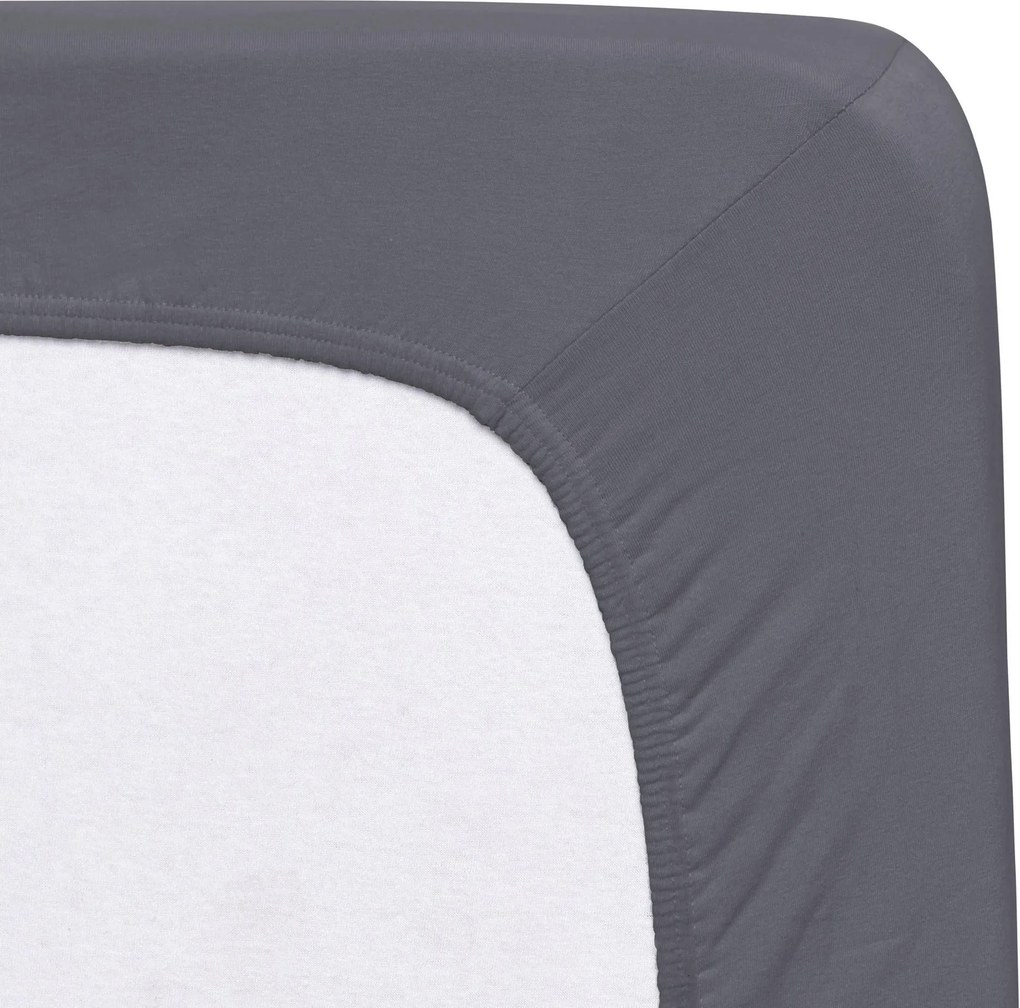 XXXLutz ELASTICKÉ PROSTĚRADLO, žerzej, tmavě šedá, 90-100/200-220 cm Florella - Prostěradla - 004388002214