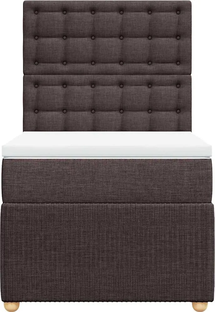 Box spring postel s matrací tmavě hnědá 90x200 cm textil 3294256