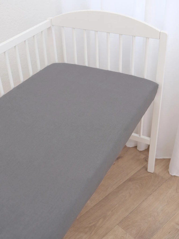 MK Lůžkoviny Jersey prostěradlo do postýlky Classic 60 x 120 cm – tmavě šedá