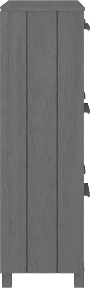 Botník HAMAR tmavě šedý 59,5 x 35 x 117 cm masivní borovice 340514