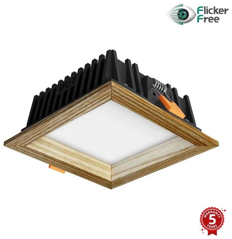 APLED - LED Podhledové SQUARE WOODLINE LED/6W/230V 4000K 12x12 cm jasan masiv