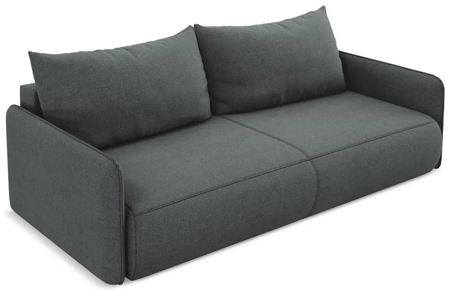 Šedá rozkládací/s úložným prostorem pohovka 216 cm Nanea – Makamii
