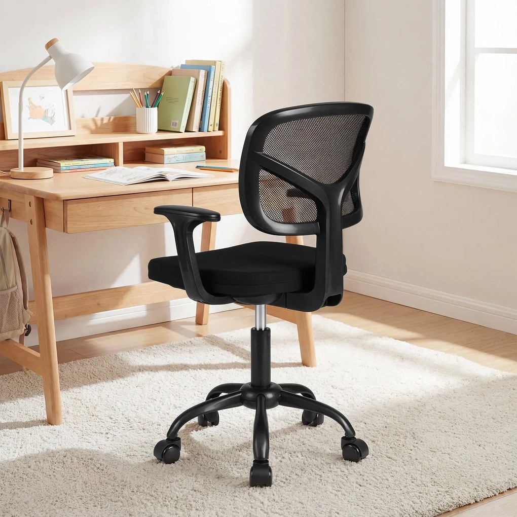 Costway Ergonomická dětská psací židle s nastavitelnou výškou a – černý