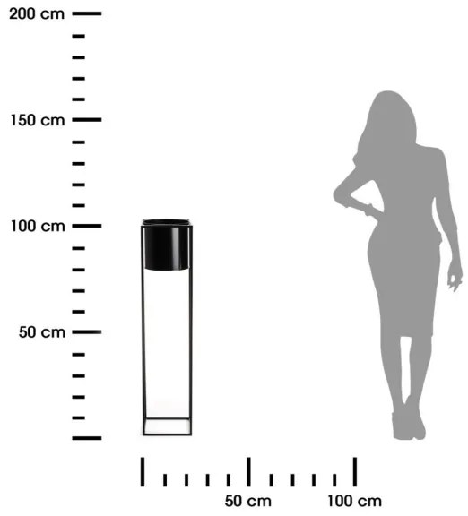 Stojan na květiny RING 100x23 cm černá