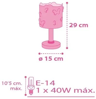 Dalber 62141 - Dětská lampička BUTTERFLY 1xE14/40W/230V