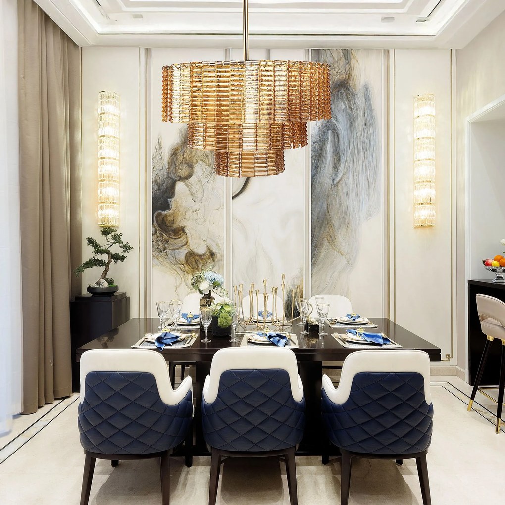 Toolight Závěsné osvětlení Crystal Modern D16 APP1677-8CP hnědé